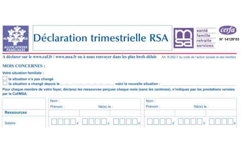 CERFA 14130*02 : RSA pour un jeune de moins de 25 ans