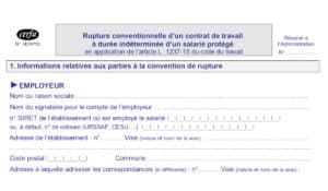 Cerfa 14598*01 : rupture conventionnelle pour un salarié en CDI
