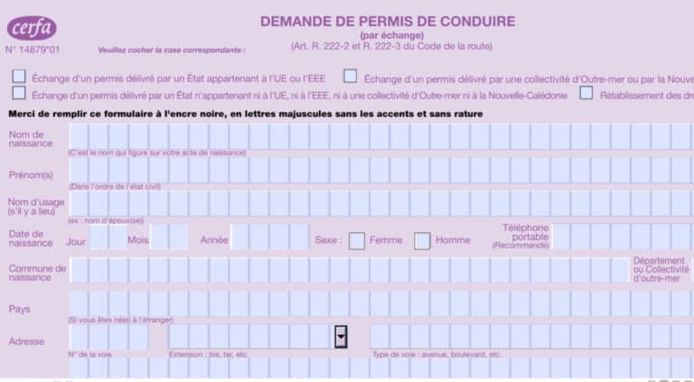 Cerfa 14948*01 : permis de conduire au format européen