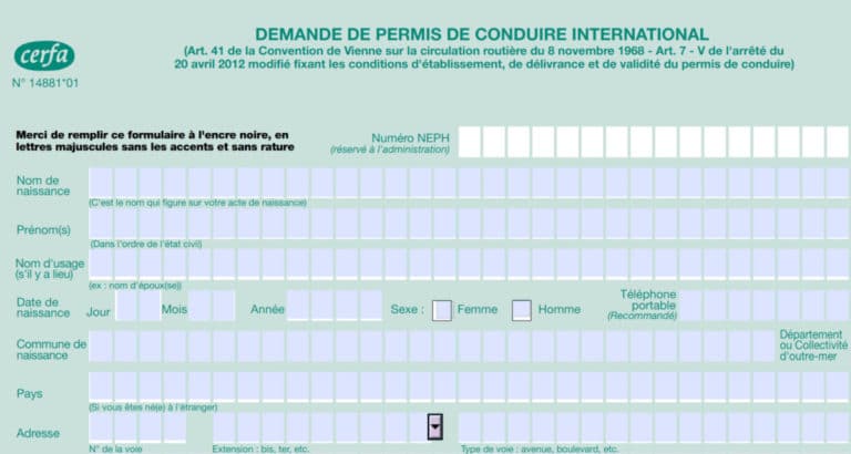 Cerfa 14882*01 : renouvellement du permis de conduire