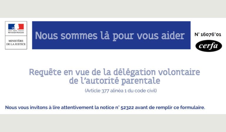 Cerfa 16139*01 : homologation d'une convention parentale