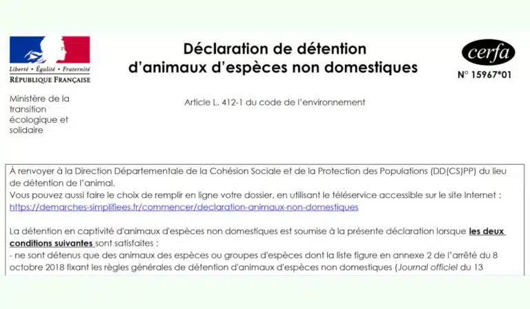 Cerfa 15881*01 : désignation du vétérinaire sanitaire