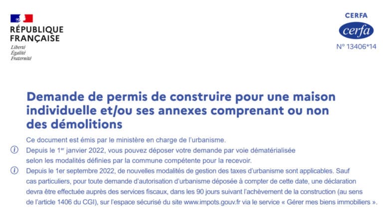 Cerfa 13407*08 : déclaration d’ouverture de chantier (DOC)